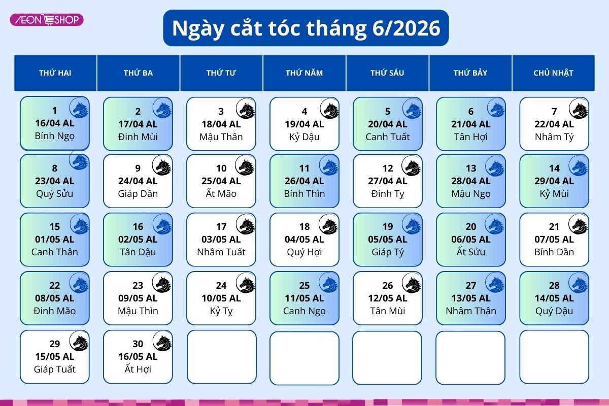 Lịch cắt tóc tháng 3/2026: "F5" diện mạo mới sau Tết